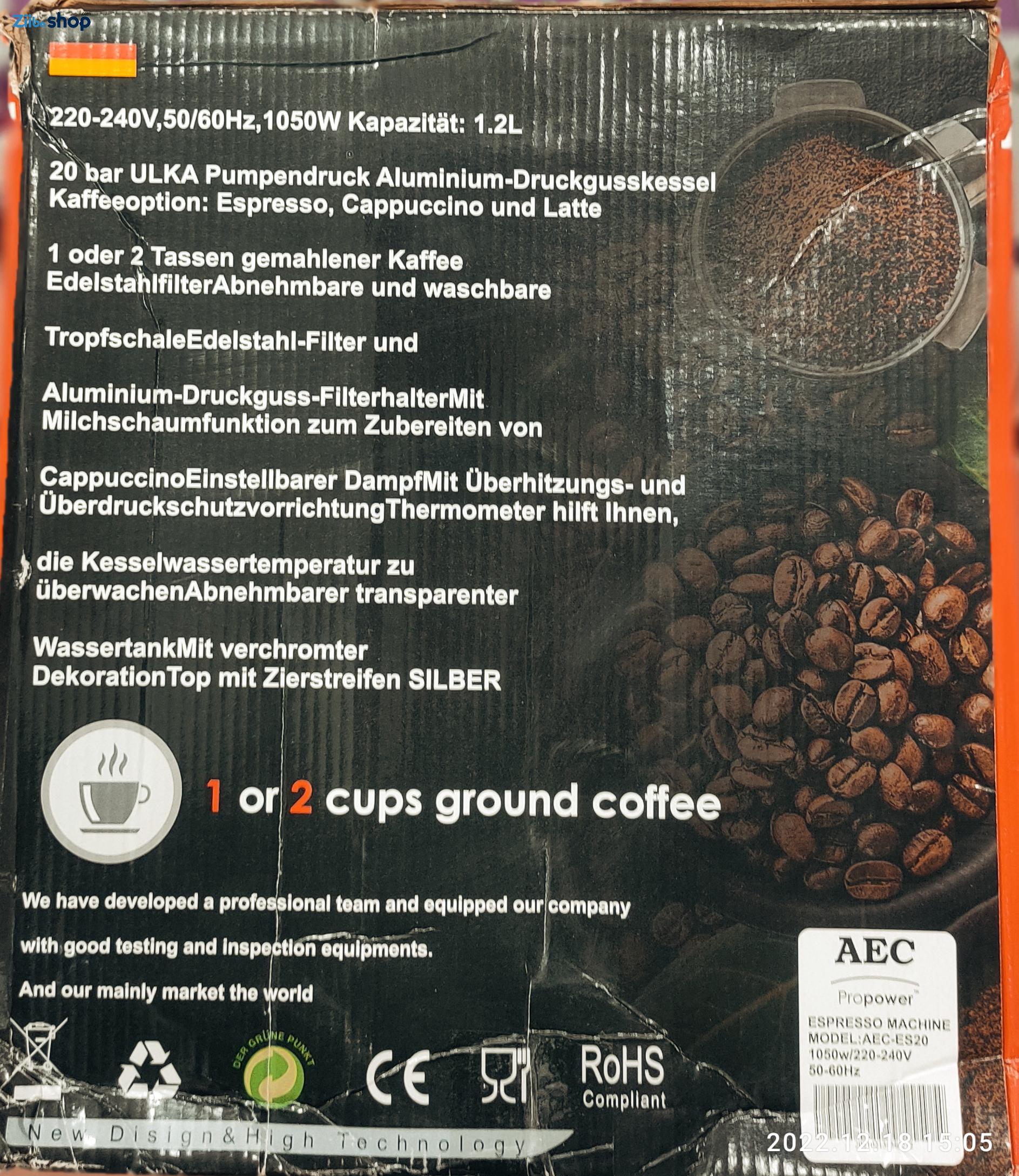 اسپرسو ساز سه کاره حرفه ای آلمانیAEGمدل AEC.ES20 - فروشگاه اینترنتی ...